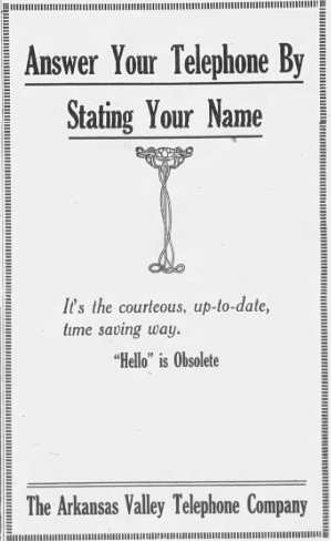 Ark Valley Telephone Then and Now – Here…this is you.